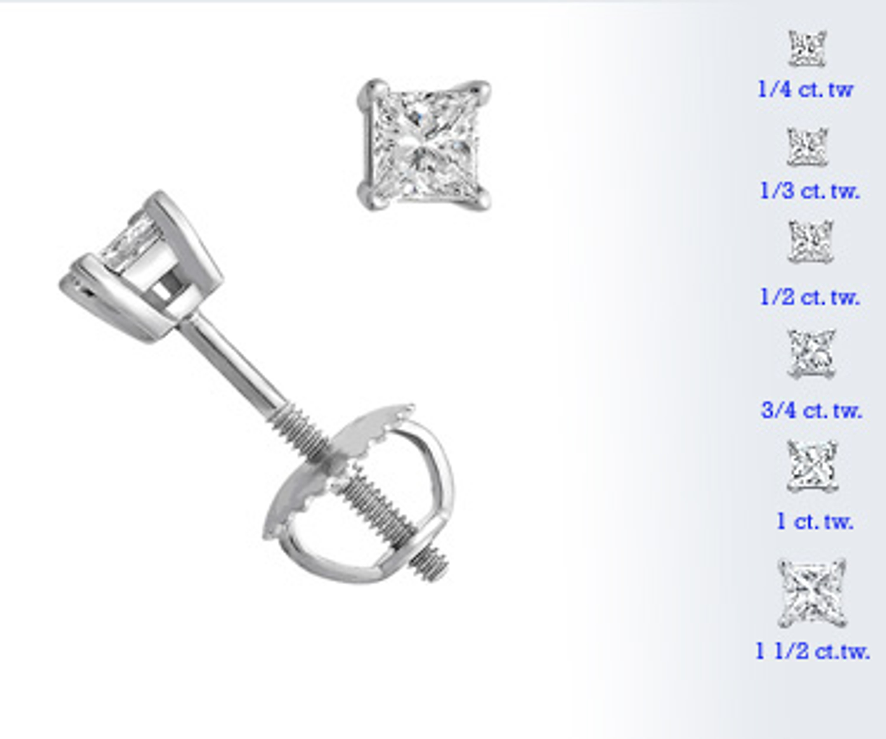 Stunning 1 4 Ct Princess Cut Diamond Earrings Sarraf