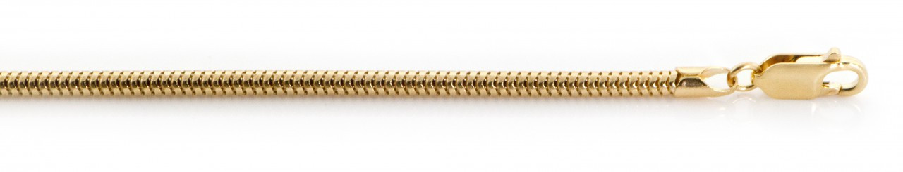14K Yellow Gold 3.0m Round Snake Chain 16 Inches| Sarraf.com