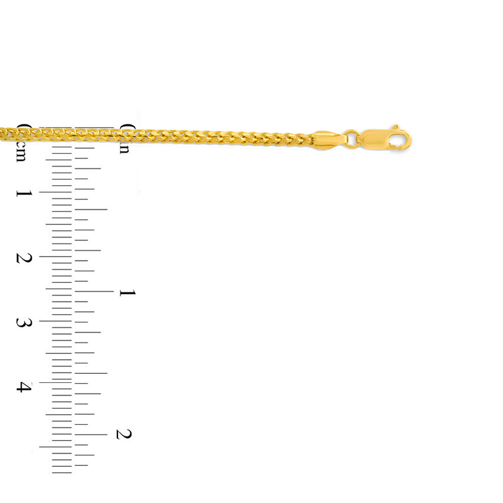 14k Gold 1mm Diamond Cut Franco Chain 16 Inch | Sarraf.com