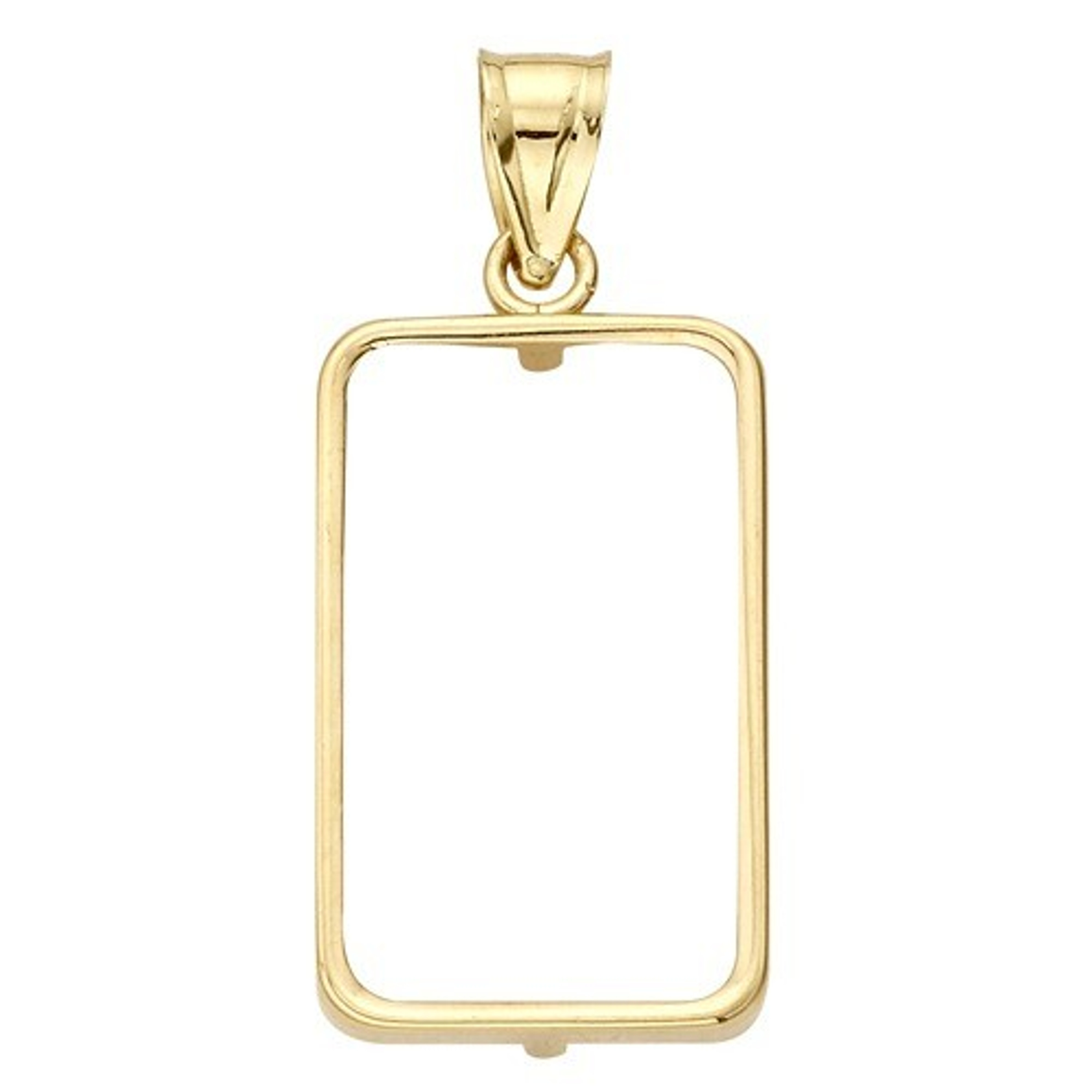 14k Gold 1 gram Pamp Suisse Credit Coin 4 Prong Bezel 15.3mm x 8.8mm