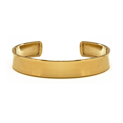 14k Gold Polish Flat Cuff Bangle 10.5mm | Sarraf.com