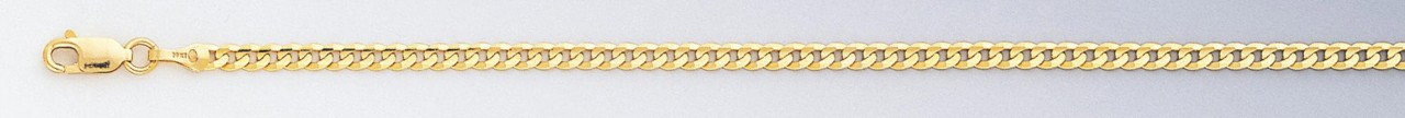14k Gold 3mm Flat Curb Chain 28 Inches | SARRAF.COM