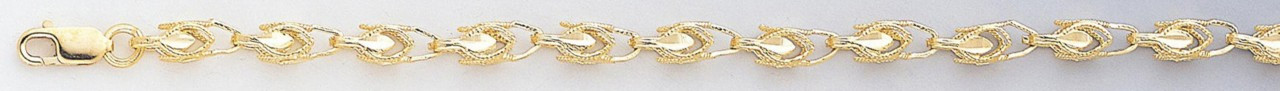 14k Gold 5.3mm Marquis Link Chain 28 Inches| Sarraf.com