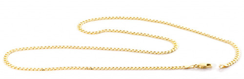 14k Gold 3mm Flat Curb Chain 28 Inches | SARRAF.COM