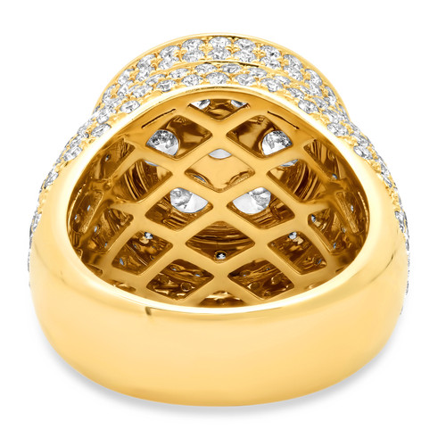 14K Yellow Gold Men's Diamond Cluster Ring 7.99 ctw 19mm | SARRAF.COM
