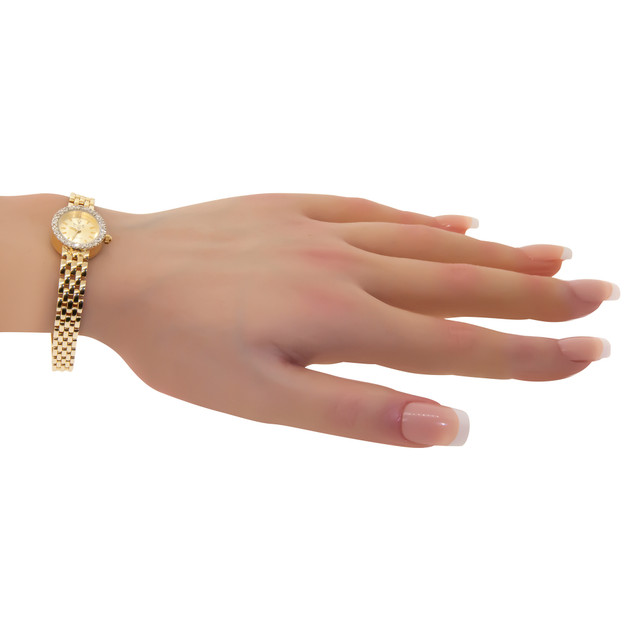 14k Gold Italian Ladies Diamond Panther Watch 16mm-6mm | SARRAF.COM