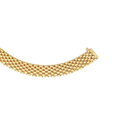 14K Yellow Gold 7 Row 9mm Panther Bracelet 7 Inches| Sarraf.com