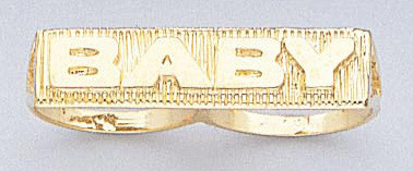 14k Gold Baby Two-finger Ring| Sarraf.com