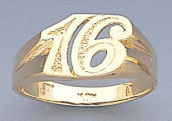 14k Gold Ladies Diamond Cut Sweet 16 Ring| Sarraf.com