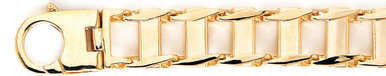14k Yellow Gold 14.9mm Hand Made Railroad Chain Necklace 30 Inches ...