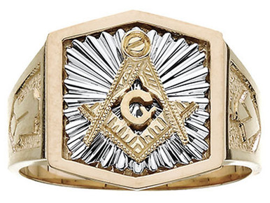 14k Gold Masonic Blue Lodge Ring| Sarraf.com
