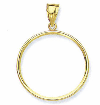14k Gold Bezel Pendant for Double Sovereign Coins| Sarraf.com