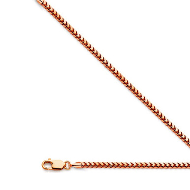 18k Rose Gold Franco Chain 2.0mm 30 Inches| Sarraf.com