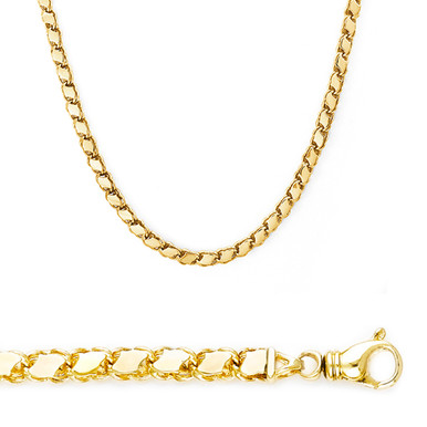14K Yellow Gold Handmade Cordon Chain 5.8mm wide 20 Inches| Sarraf.com