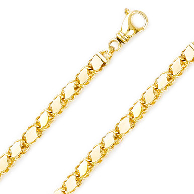 14K Yellow Gold Handmade Cordon Chain 6.9mm wide 28 Inches | SARRAF.COM