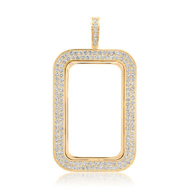 14k Gold 1 oz Pamp Suisse Lady Fortuna 3.5 Ctw. Lab Grown Diamond Bezel ...