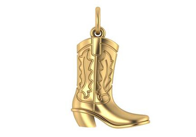 14k Gold Cowboy Boot Pendant 22.0mm x 18.0mm | Sarraf.com