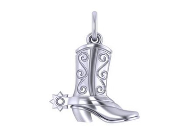 14k Gold Cowboy Boot Pendant 18.0mm x 18.0mm| Sarraf.com