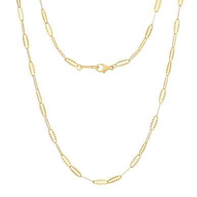 18k Yellow Gold Rolo (cable) Link Chain, 1.2mm 20 Inches| Sarraf.com