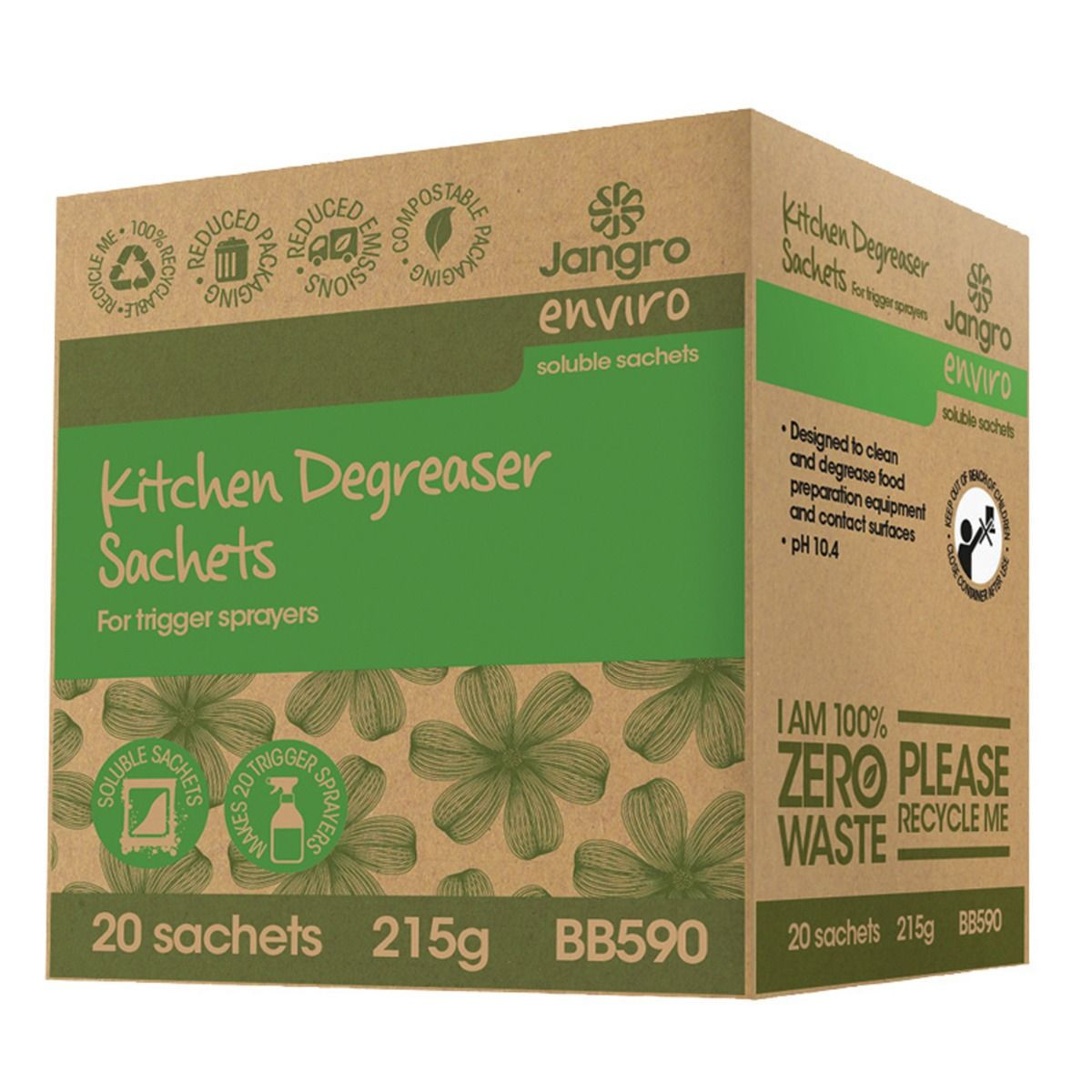 Jangro Enviro Kitchen Degreaser Trigger Spray Sachets (Pack of 20)