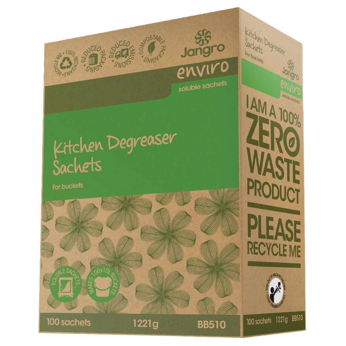 Jangro Enviro Kitchen Degreaser Bucket Sachets (Pack of 100)