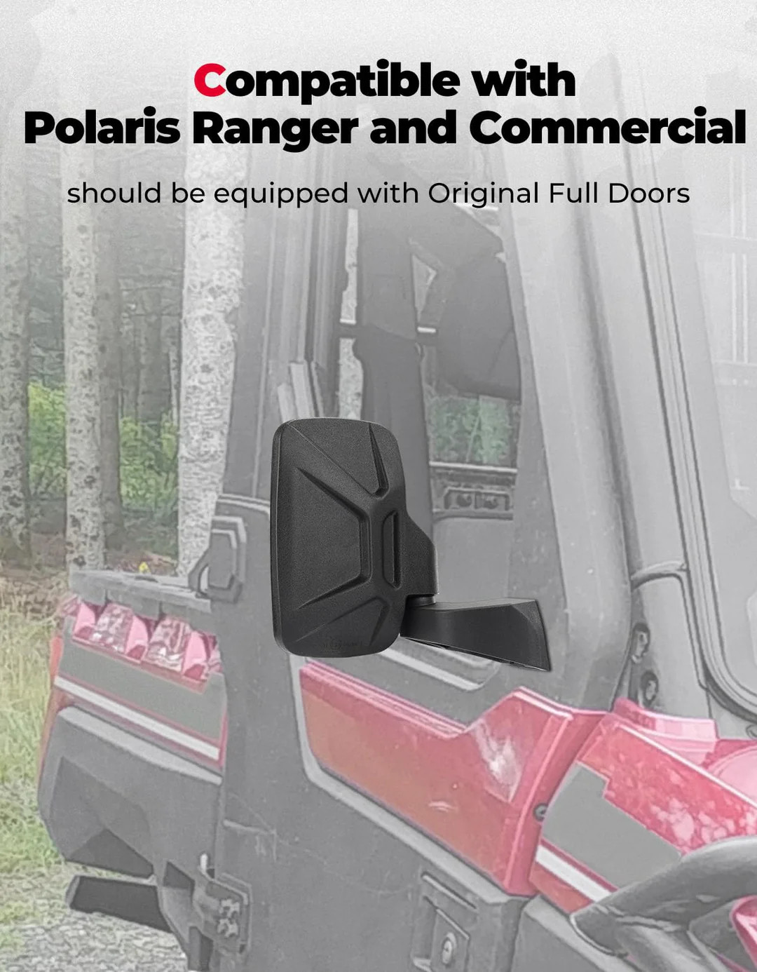 Polaris Ranger Hard Door Mounted Side View Mirrors Set | UTV Direct