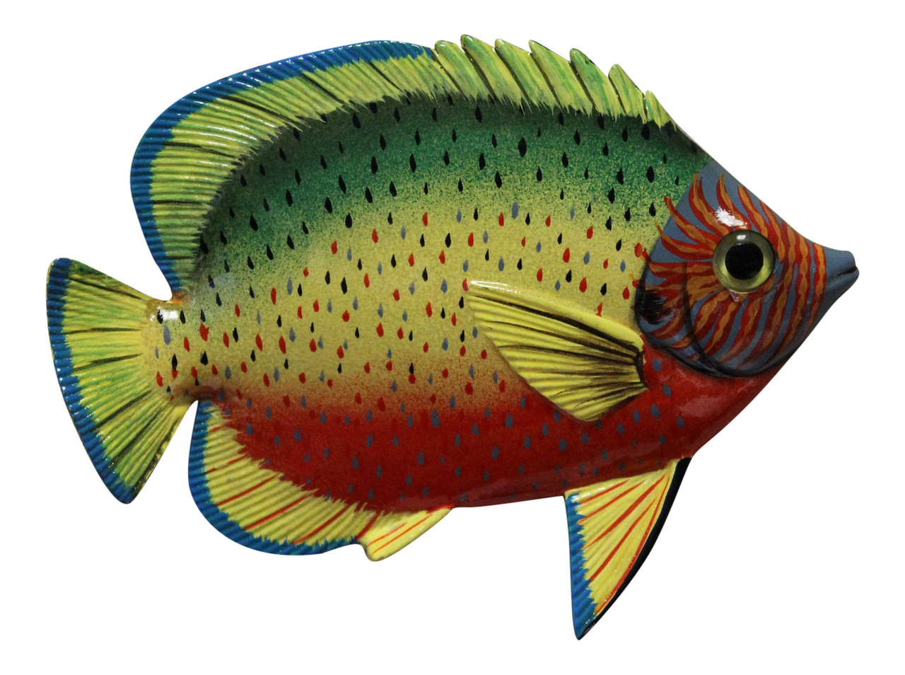 Big 12 Inch Tropical Fish Tiki Sea Life Bath Wall Decor Green Back ...