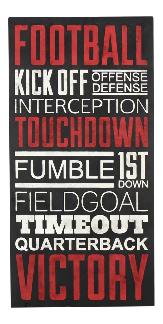 Sports Football Touchdown Victory 24 Inch Wooden Sign Plaque Wall Décor ...