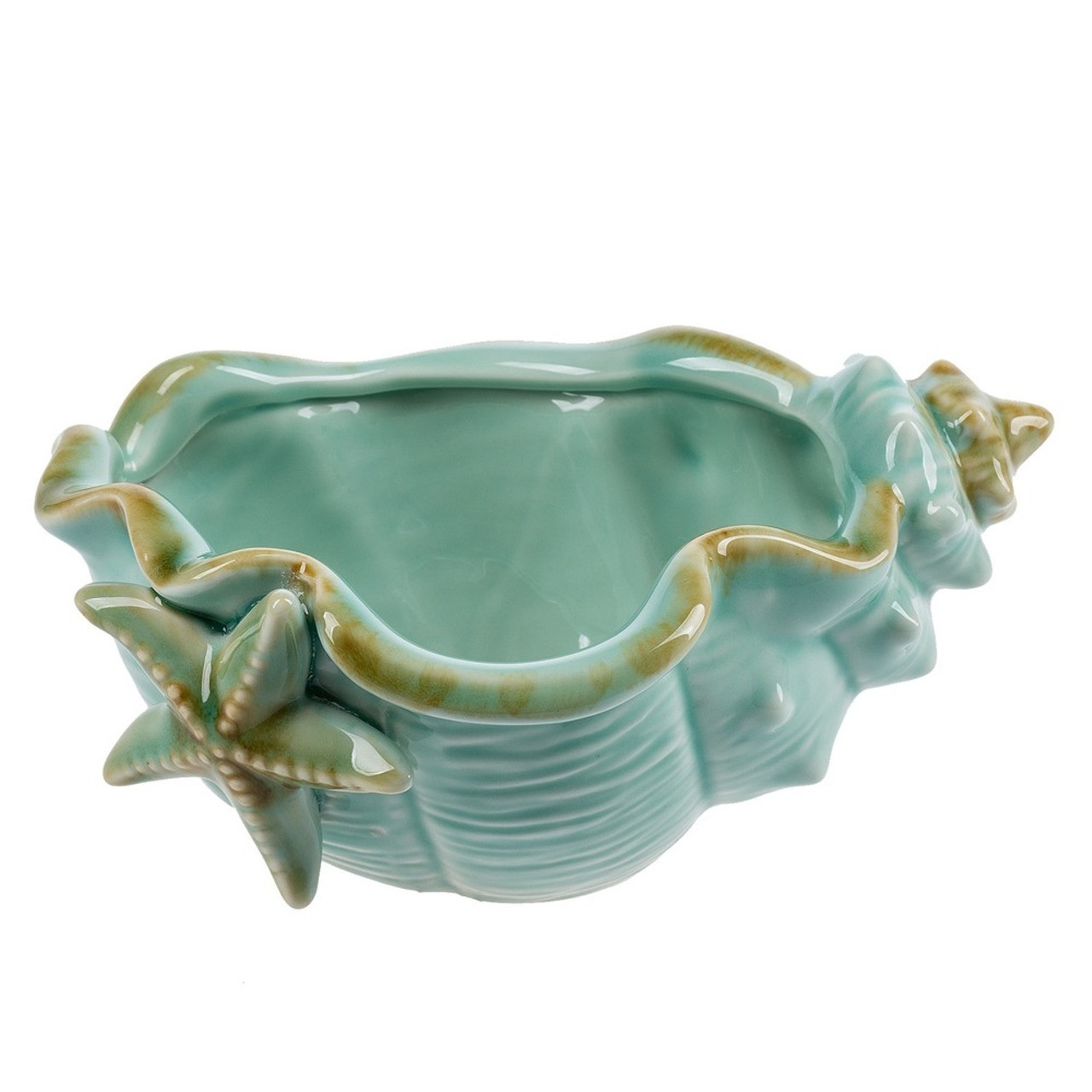 Midwest CBK Conch Shell and Starfish Bowl Container Porcelain 7.25 ...