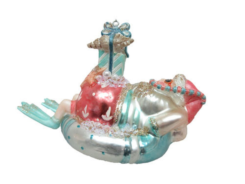 December Diamonds Santa Floating on Pool Raft Christmas Holiday ...