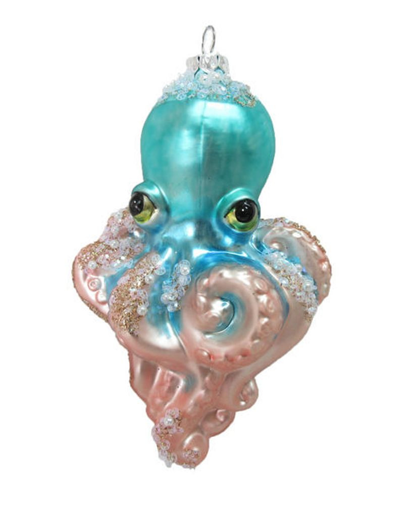 December Diamonds Pink and Blue Octopus Christmas Holiday Ornament ...