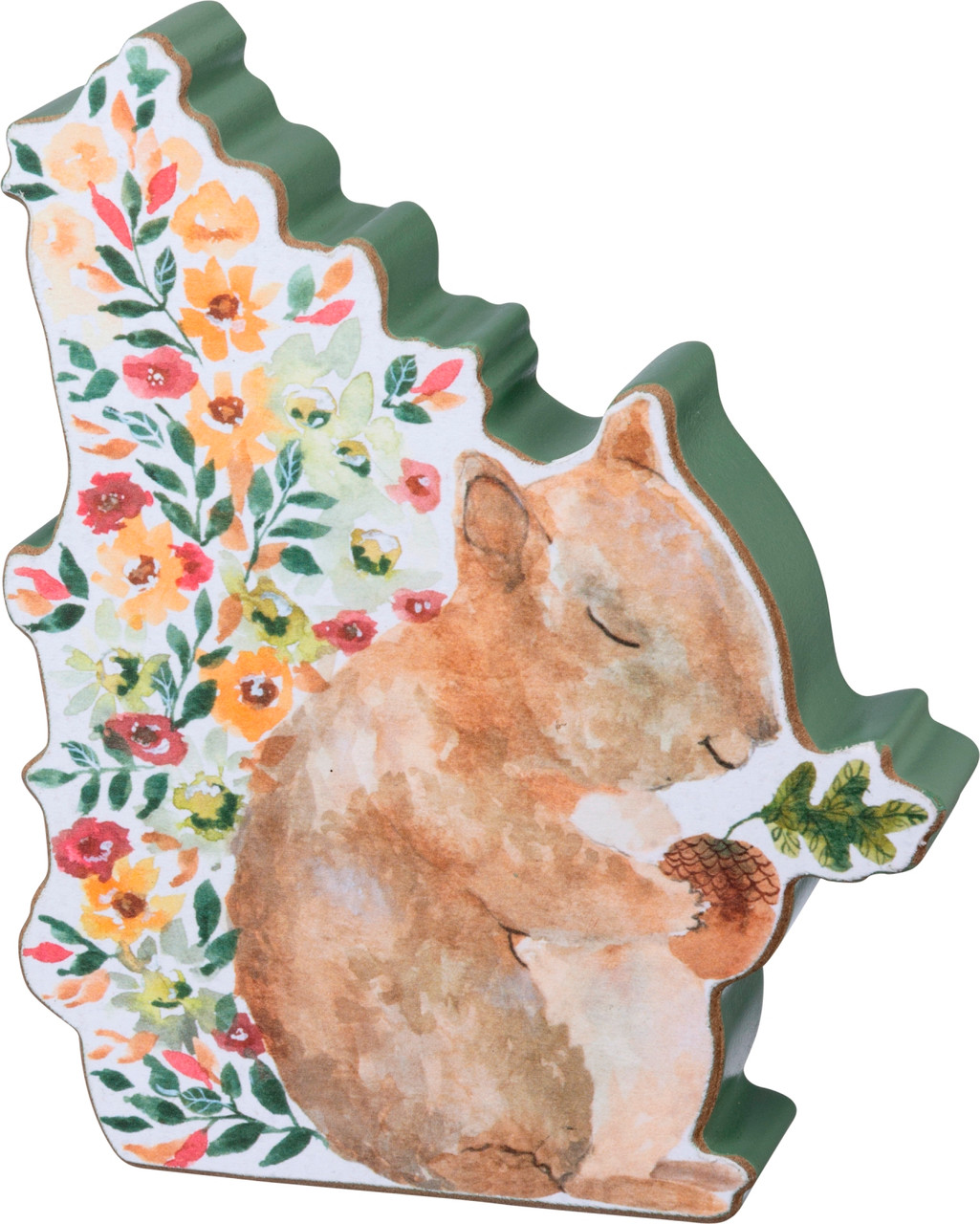 Fall Squirrel with Flowers Cut Out Chunky Sitter Wood - Mary B ...