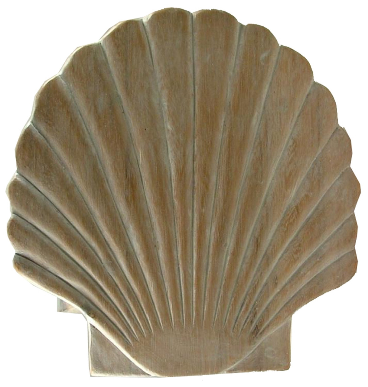 Tropical Scallop Seashell Hand Carved Whitewashed Wood Bath Kitchen ...