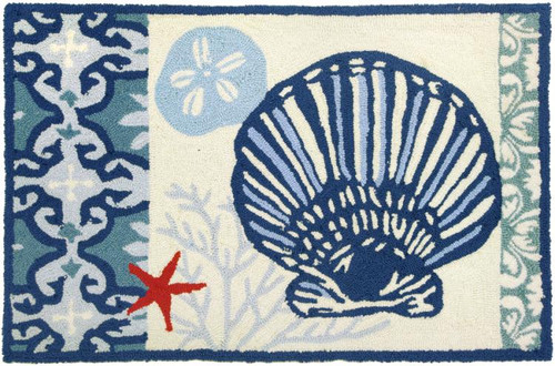 Scallop Clam Shell and Sand Dollar Floor Mat Area Rug - Mary B ...