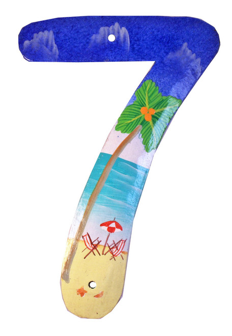 Tropical Beach House Numbers Haitian Metal Art Number Seven 7 - Mary B ...