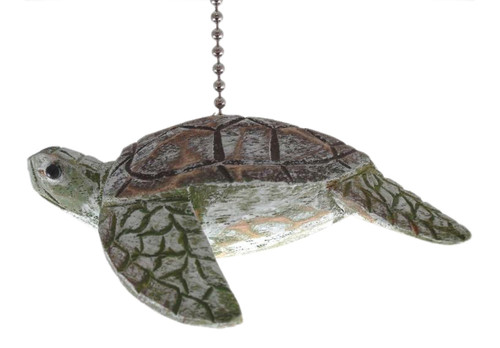 Tropical Ocean Reef Sea Turtle Ceiling Fan Pull Chain Wooden Three ...