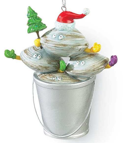Bushel of Santa Clams in Pail Christmas Holiday Ornament - Mary B ...