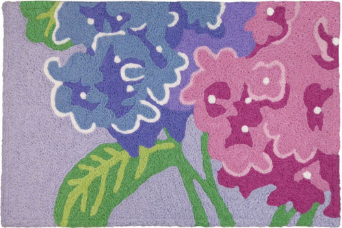 Pink and Blue Hydrangea Blooms on Purple 30 X 20 Inches Accent Throw ...