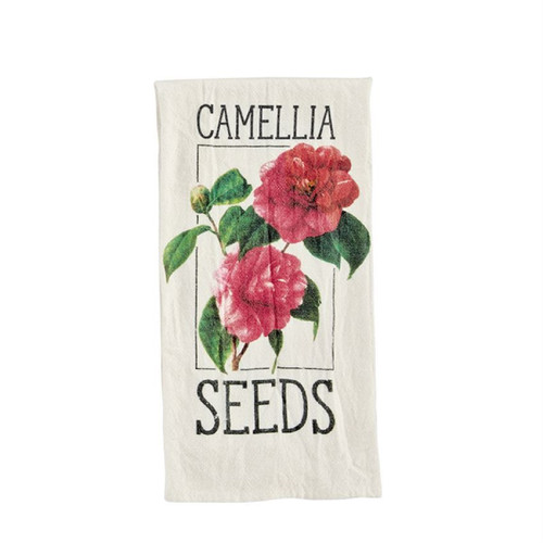 Mud Pie Camellia Seed Packet Flour Sack Kitchen Dish Towel - Mary B ...