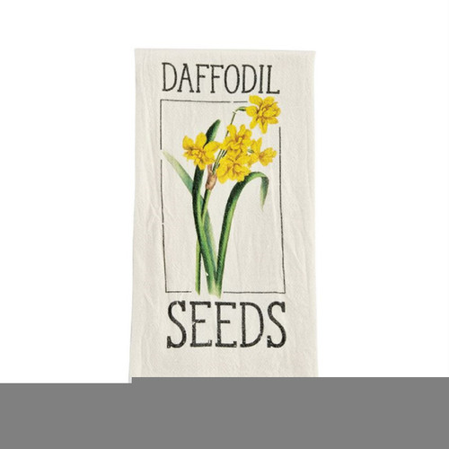 Mud Pie Daffodil Seed Packet Flour Sack Kitchen Dish Towel - Mary B ...