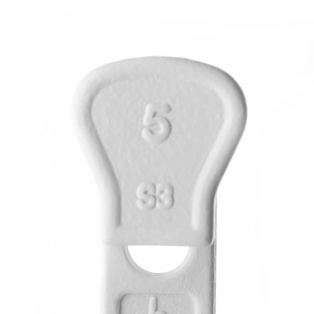 Lenzip® #5 White Style B Single Locking Metal Zipper Pull (Molded Tooth ...