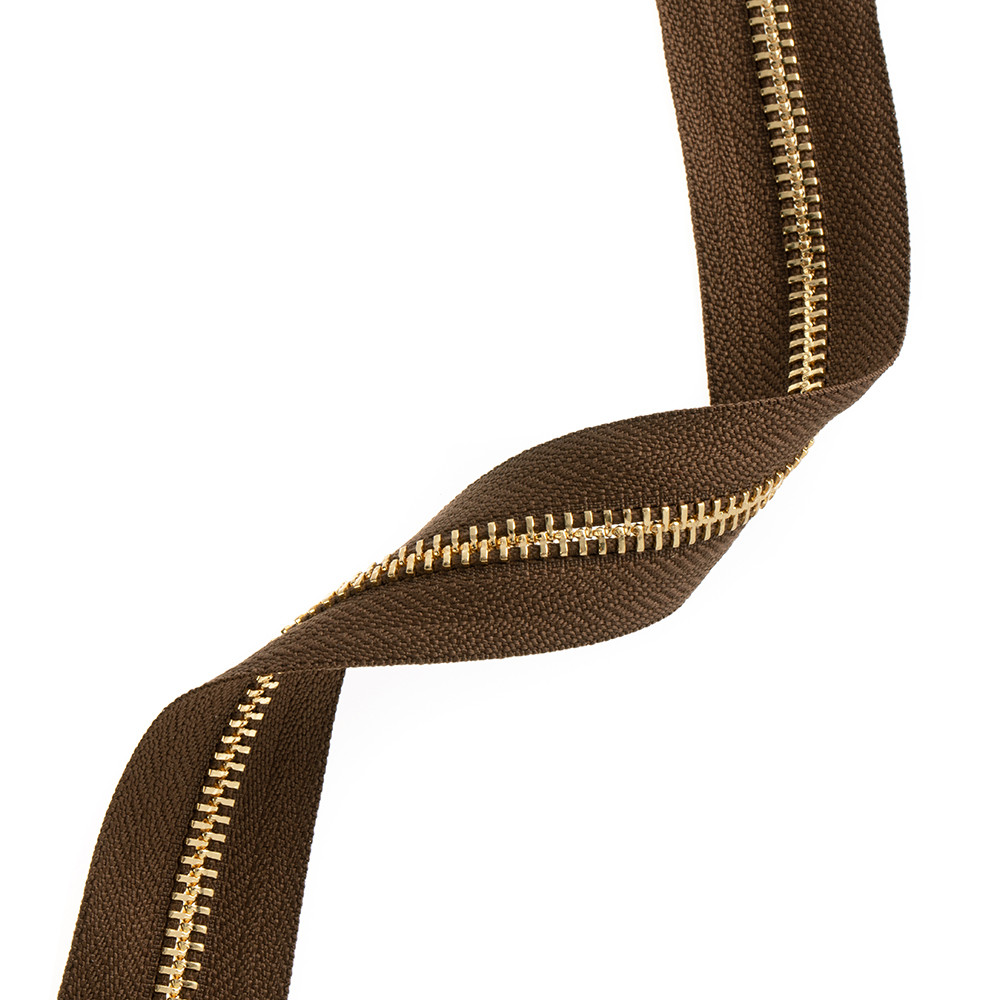 YKK® #5 Brown/Brass Continuous Metal Zipper Chain - Sailrite