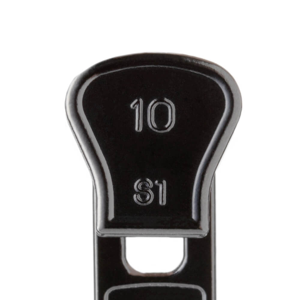 Lenzip® #10 Black Style B Single Locking Metal Zipper Pull (Molded ...