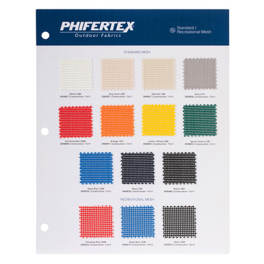 Phifertex® Standard Vinyl Mesh Sample Color Card - Sailrite