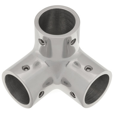 90 Degree Stainless Steel 3 Way Rail Corner for 7/8" Tubing - Sailrite