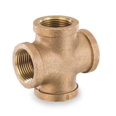 Brass Pipe Fittings - Lead Free 2" Crosses, NPT 125 PSI