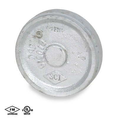 Fire Protection Fittings - 8" Grooved Cap - Galvanized Ductile Iron