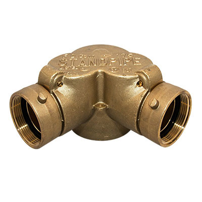 Double Clapper Siamese - Straight Pattern FDC Brass