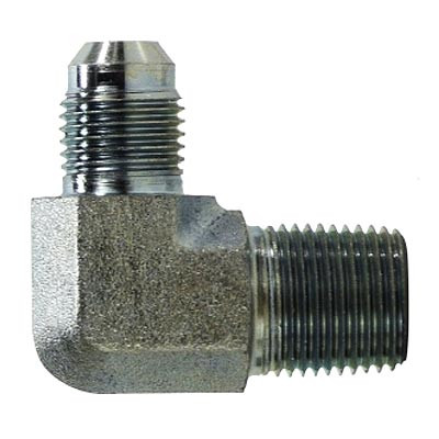 7/16-20 JIC x 1/8" Male Pipe JIC Male Elbow Steel Hyrdulic Adapter