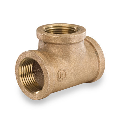 Brass Pipe Fittings - Lead Free 4" Tees, NPT 125 PSI